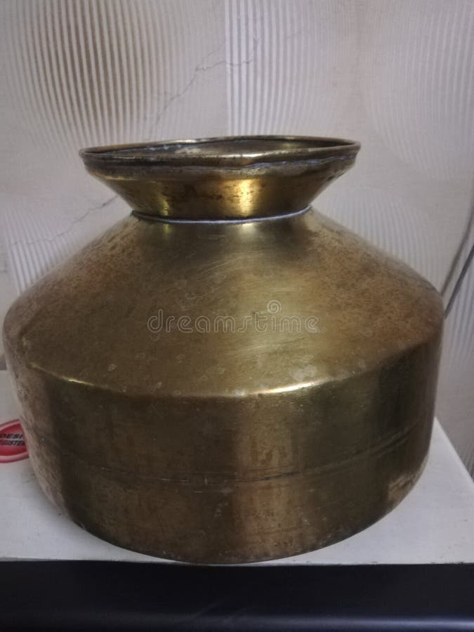 Indian Style Brass Ware Water Container Stock Image - Image of ware ...