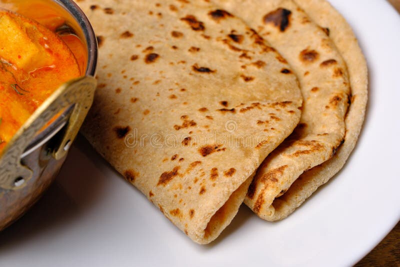 Indian Style Bread or Roti Served in a Plate Stock Photo - Image of ...