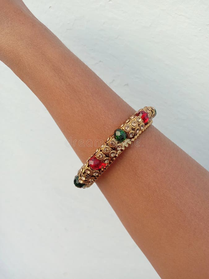 Indian Style Gold Bangle or Kangan or Bangle Stock Photo - Image of ...