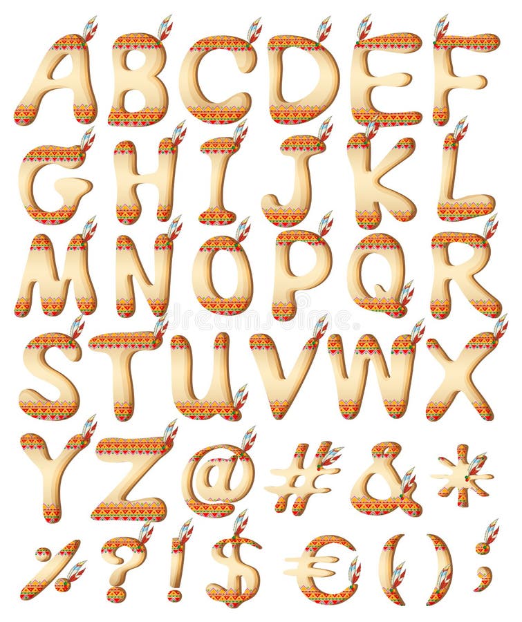 Indian Style Letters Of The Alphabet Stock Vector - Image: 51517209