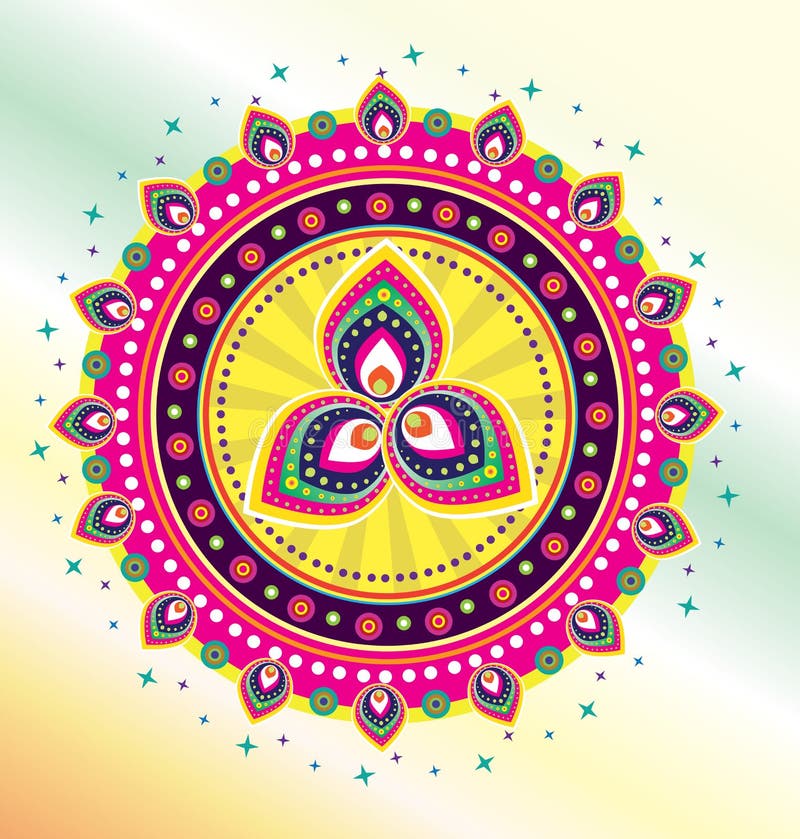 Colorful Indian pattern stock vector. Illustration of asia - 29785125