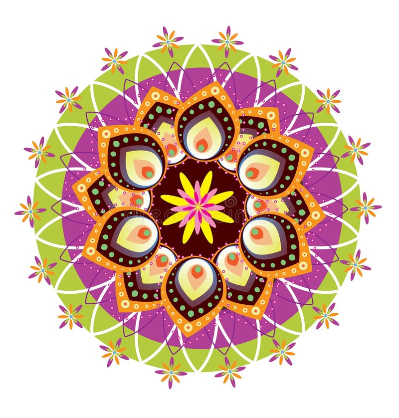 Colorful Indian pattern stock vector. Illustration of asia - 29785125