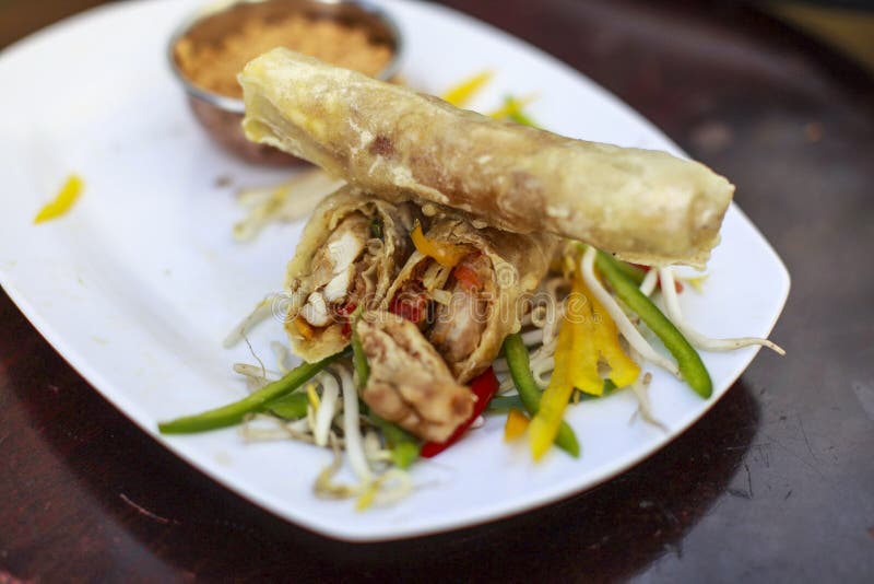 Indian Style Prawn Spring Roll Stock Photo - Image of cusine, indian ...