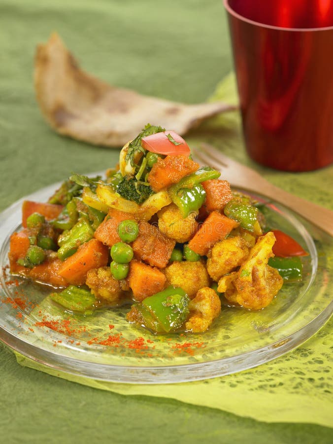 Bombay Potato Curry Indian Food Naan Bread Stock Image - Image of ...