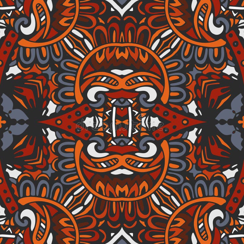 Indian Summer Vector Pattern Stock Vector - Illustration of ethnic ...