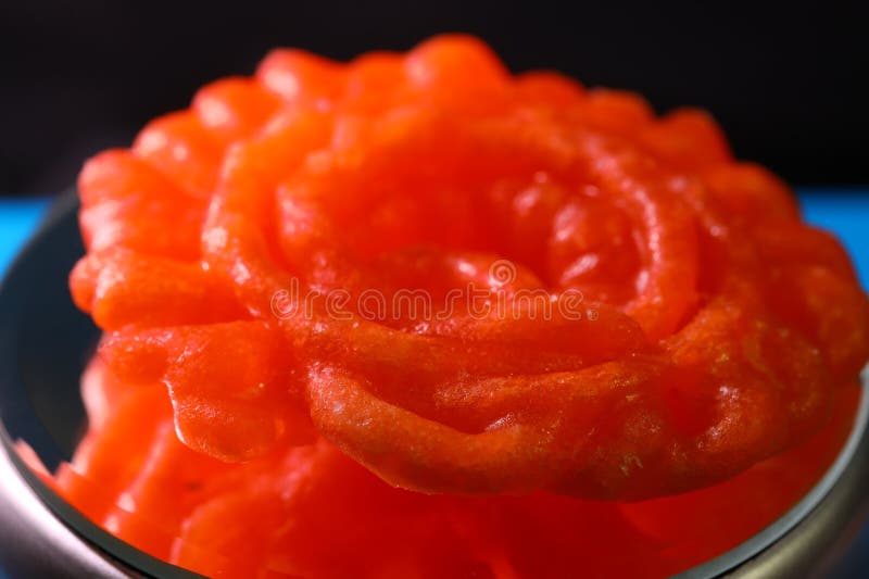 Indian Sweet Jangiri at Photo Shoot Stock Photo - Image of hand, shape ...