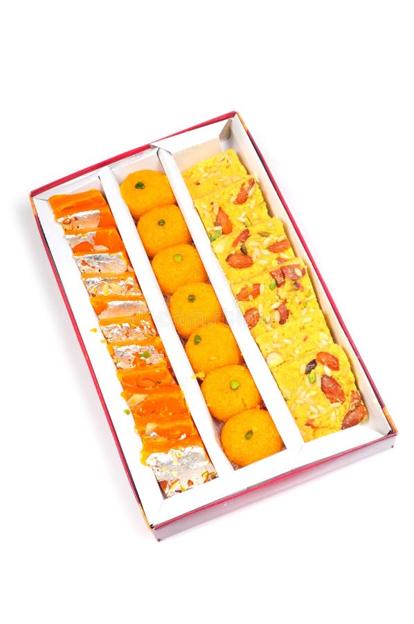 Indian sweets in box stock image. Image of home, circle - 11280275