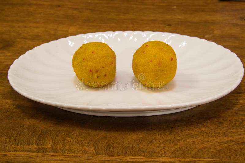 Indian Sweets Laddu Served in a Plate Stock Photo - Image of plate ...