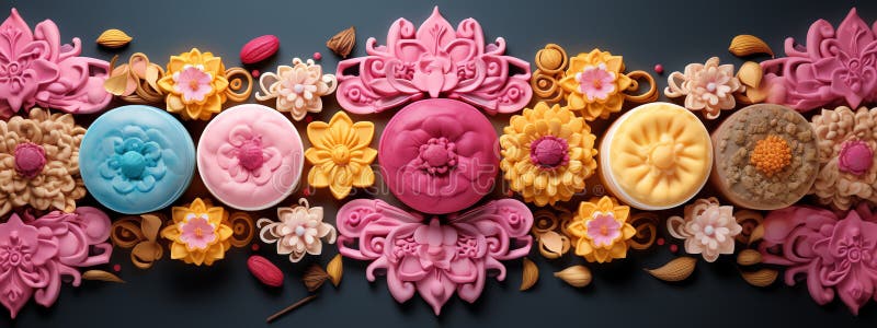 Indian Sweets Molds Diwali Banner Stock Illustration - Illustration of ...