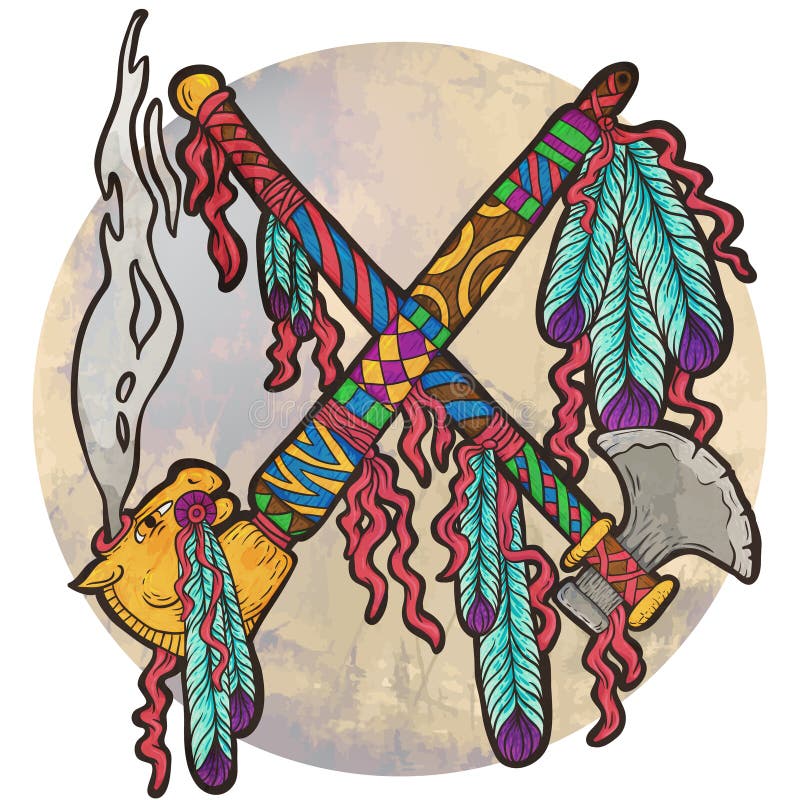 Indian Symbol of War and Peace Stock Vector - Illustration of apache ...