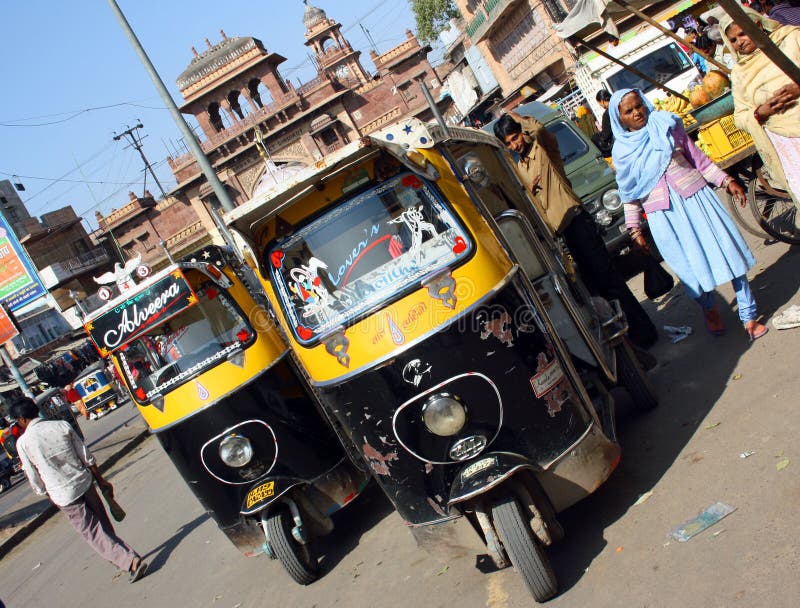 Indian taxi editorial stock image. Image of black, yellow - 22237084