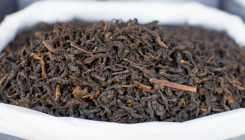 The Indian Tea is Black in Bulk on a Market Counter Stock Image - Image ...