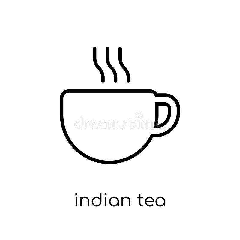 Indian Tea Icon. Trendy Modern Flat Linear Vector Indian Tea Icon on ...