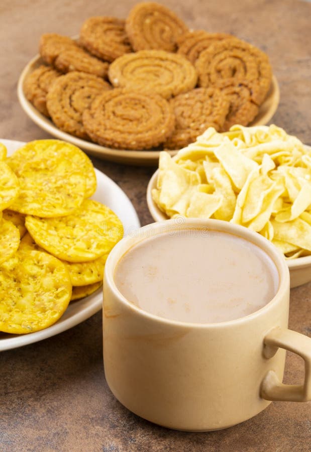 Indian Tea Time Street Snack Stock Photo - Image of junk, crunchy ...