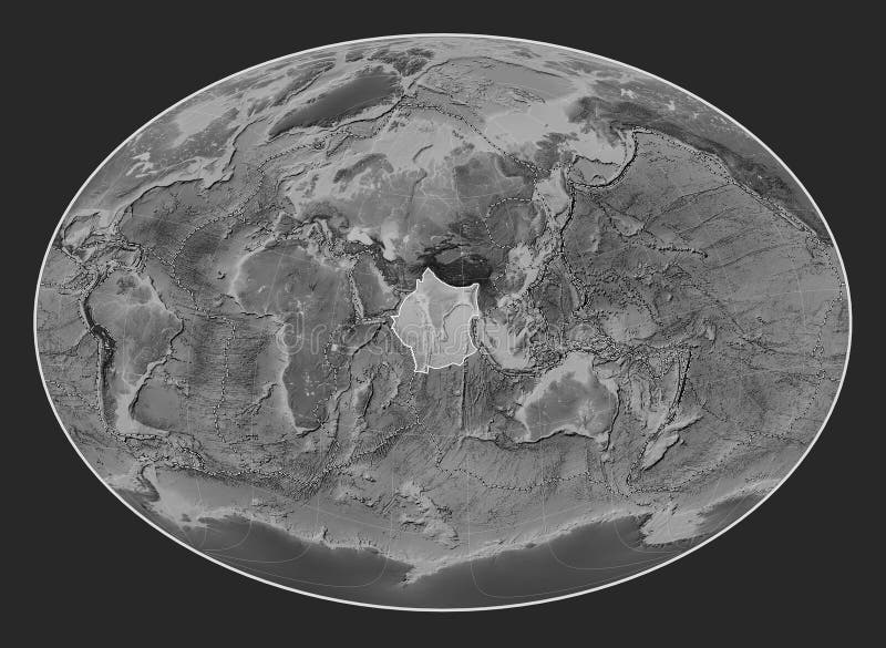 Indian Tectonic Plate. Grayscale. Fahey Oblique. Boundaries Stock ... Indian Tectonic Plate. Grayscale. Fahey Oblique. Boundaries Stock ...