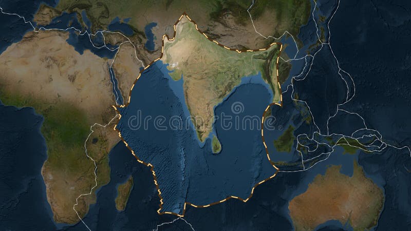 Indian Plate Extracted. Fahey. Satellite Stock Illustration ...