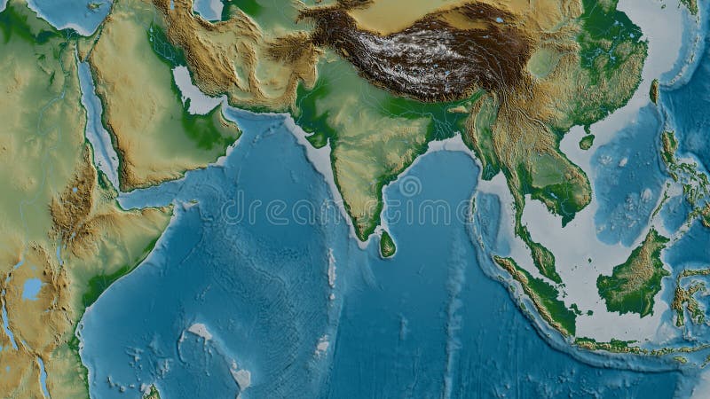 Indian Tectonic Plate - Raster. Physical Stock Illustration ...