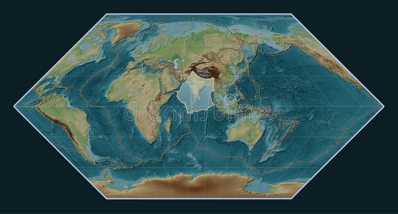 Indian Tectonic Plate. Wiki. Eckert I. Boundaries Stock Illustration ...