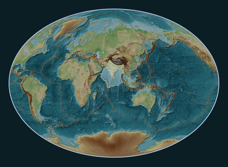 Indian Tectonic Plate. Wiki. Fahey. Volcanoes and Boundaries Stock ...