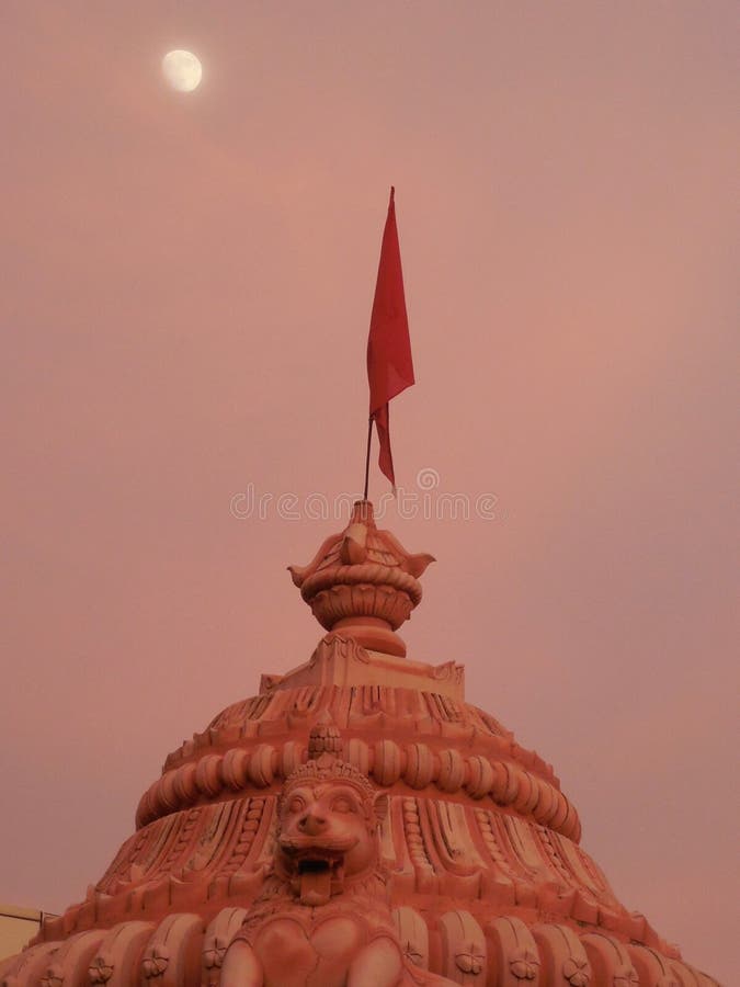 Indian Temple Evening Moon Background Stock Photos - Free & Royalty ...