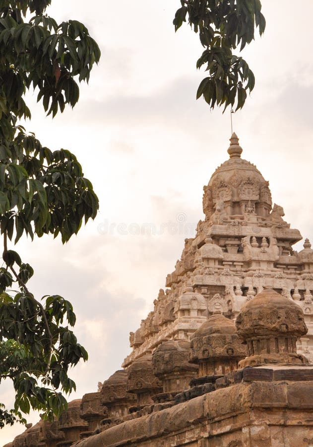 Indian Temple and Leaves in Backlighting Stock Image - Image of doors ...