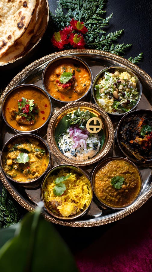 Indian Thali Presentation Stock Illustrations – 507 Indian Thali ...