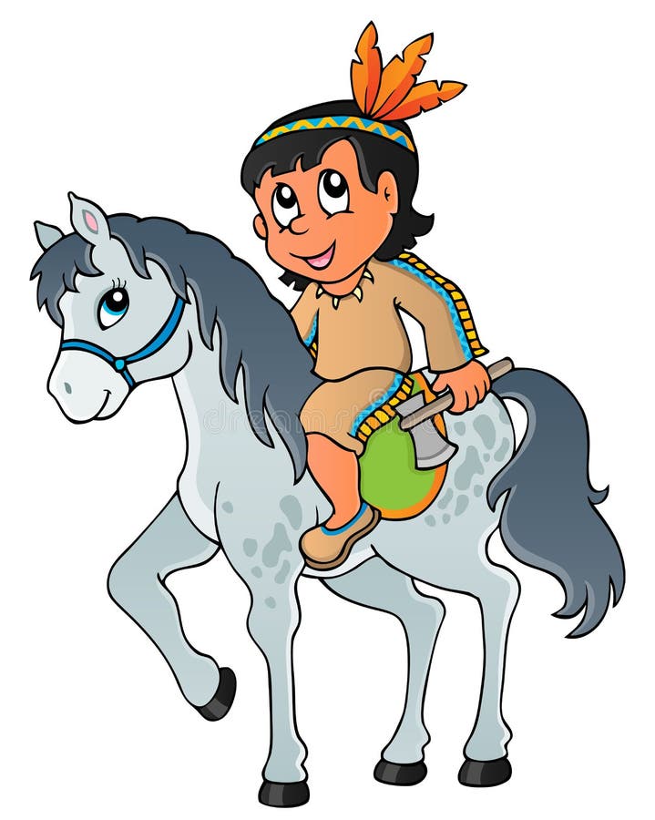 Cartoon Native Boy Indian American Waving Stock Vector - Illustration ...