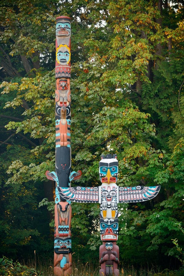 Indian totem poles stock photo. Image of totem, stanly - 67191026