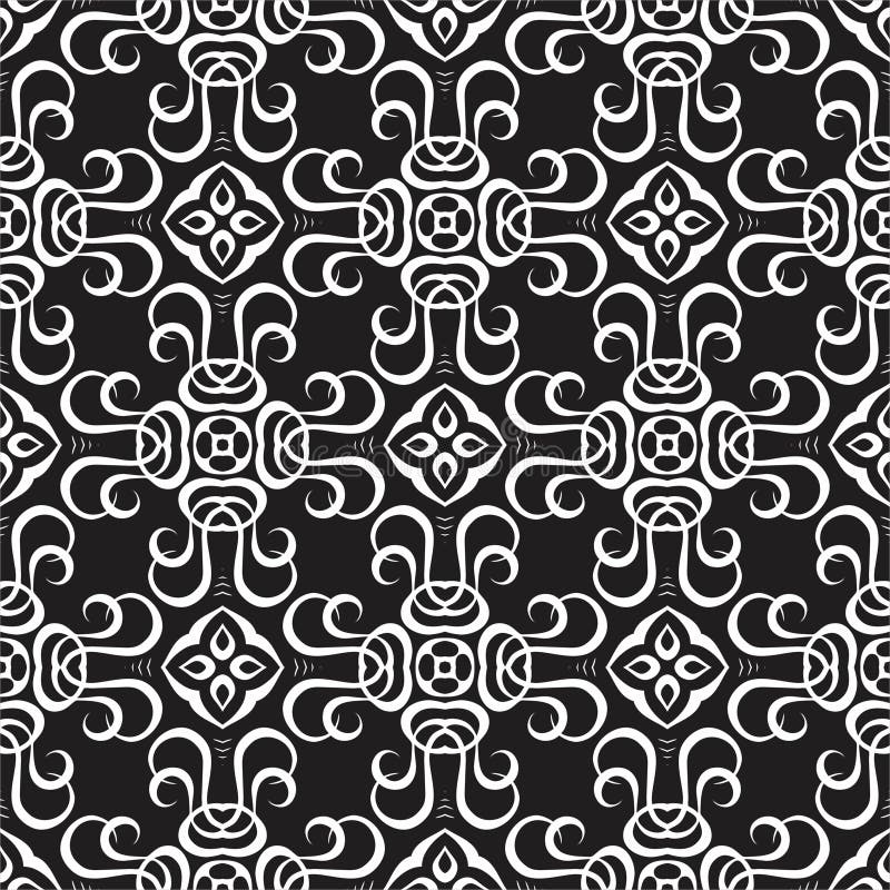 Geometric Style Floral Black N White Pattern. Mesh Floral Texture ...