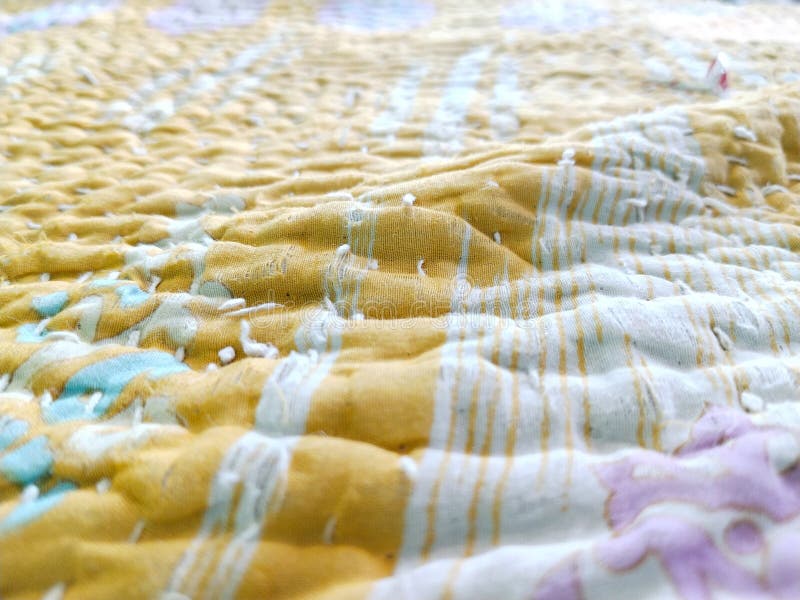 Indian Traditional Bed Sheet Made by Hand Sewing Stock Photo - Image of ...