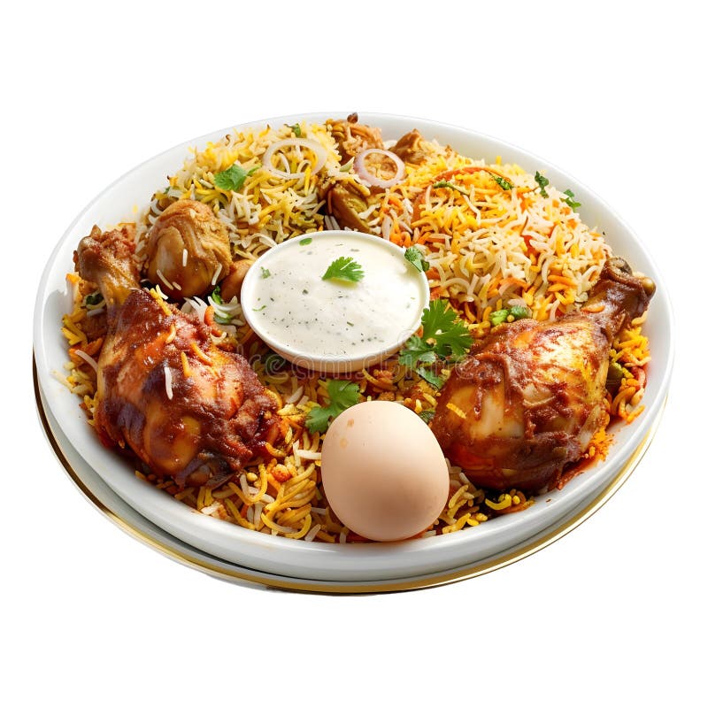 Indian Traditional Biryani Plate on Transparent Background - Ai ...