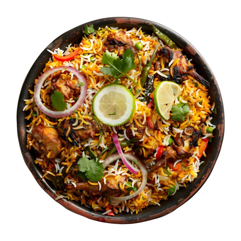 Indian Traditional Biryani Plate on Transparent Background - Ai ...