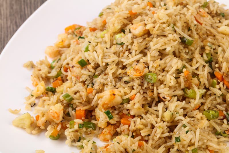 Fried rice with prawn stock photo. Image of asian, shrimp - 112844700