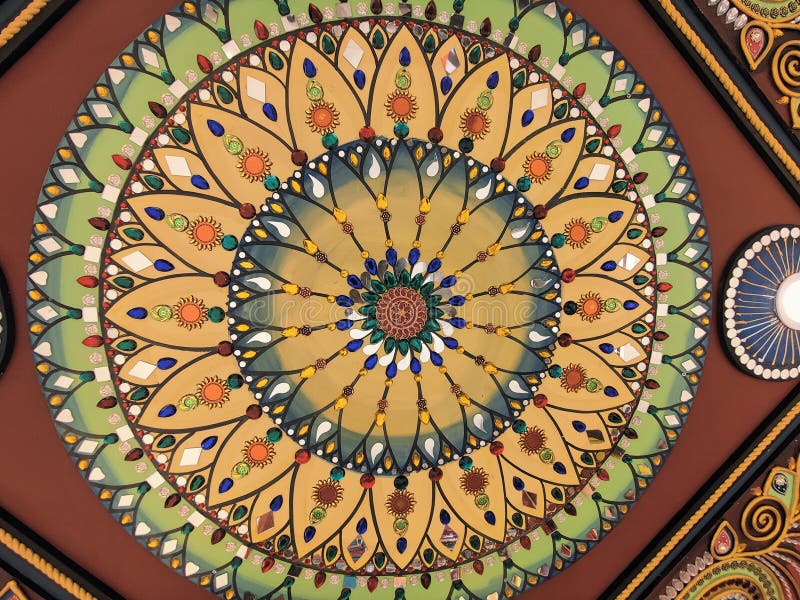 Indian Traditional Floral Pattern Design on Ceiling of a an ...