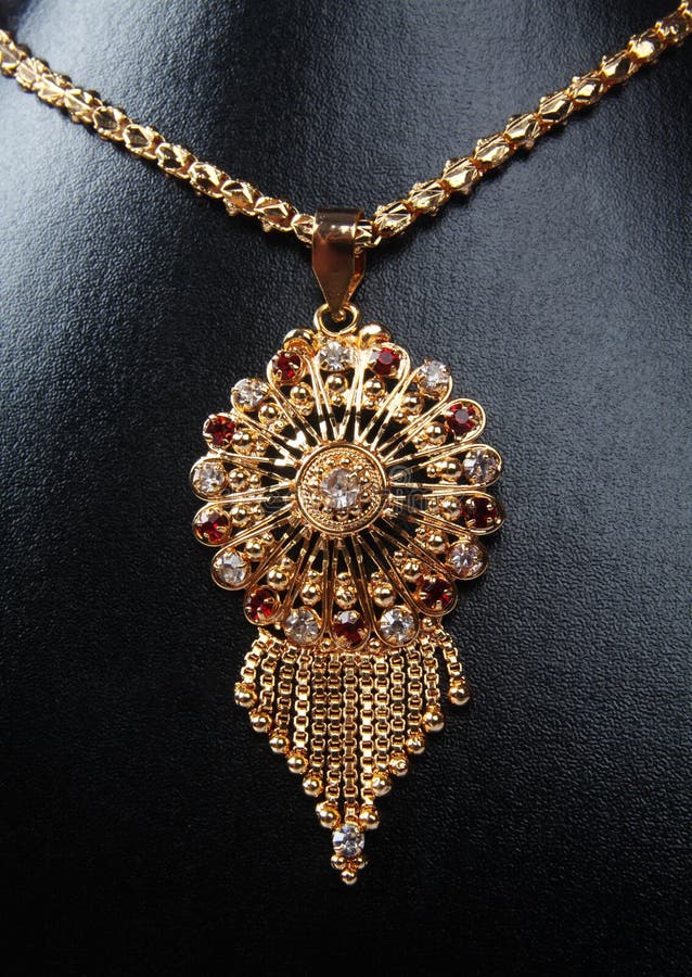 Indian Traditional Gold Necklace Stock Photo - Image of elegant ...