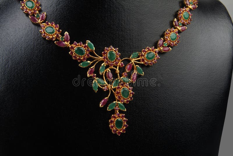Indian Traditional Gold Necklace Stock Photo - Image of jewellery ...