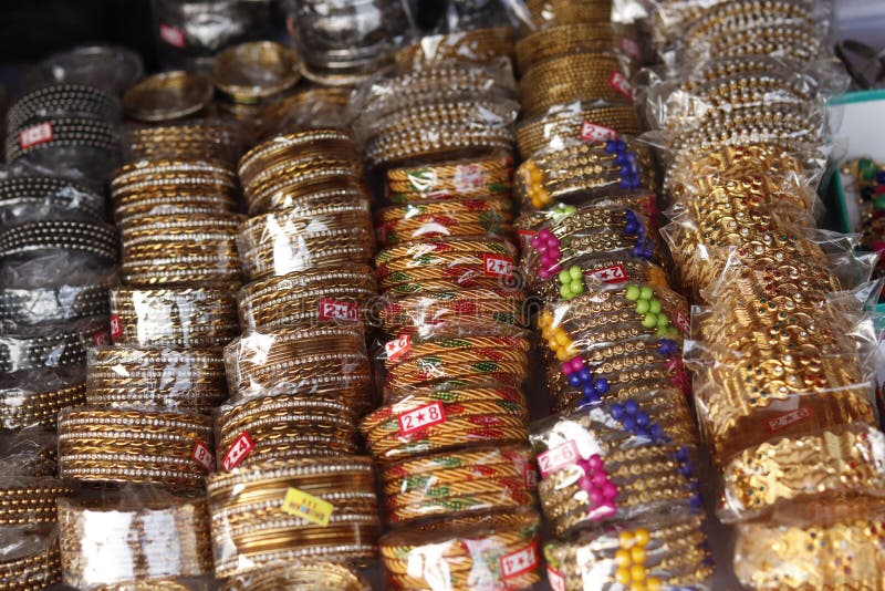 Indian Traditional New Look of Handmade Thread Bangles Stock Image ...