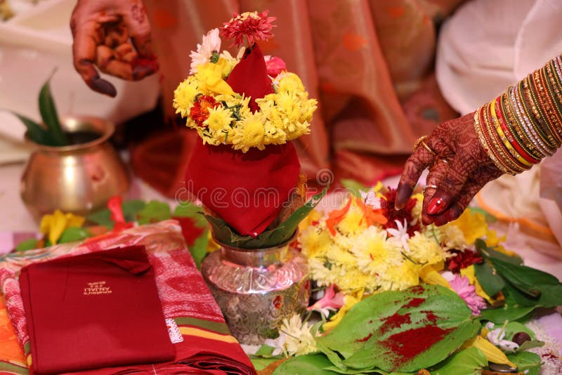 Indian Traditional Pooja at Marriage Stock Image - Image of marriage ...
