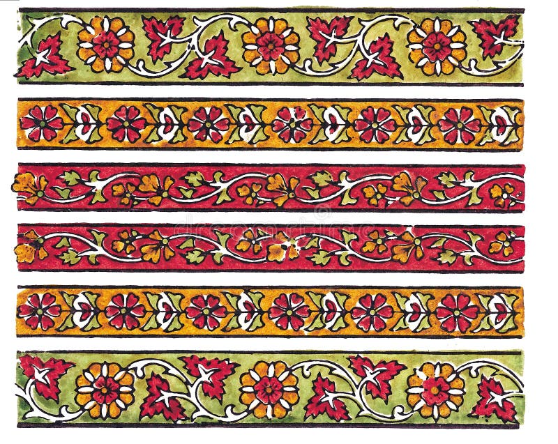 Indian Traditional Textile Design Stock Illustration - Illustration of ...