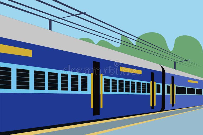 Illustration of an Indian Train at a Station Stock Vector ...