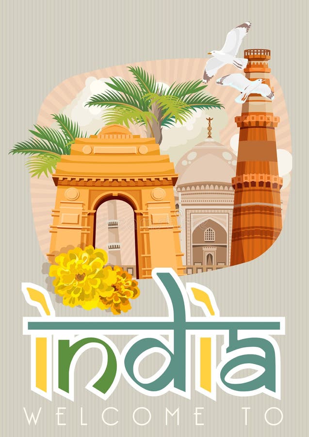 Indian Travel Template. India Stock Vector - Illustration of indian ...