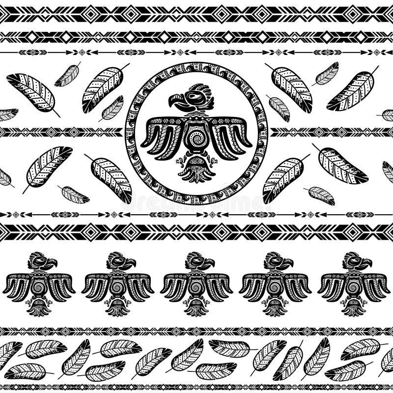 Set of Ancient American Indian Patterns Stock Vector - Illustration of ...