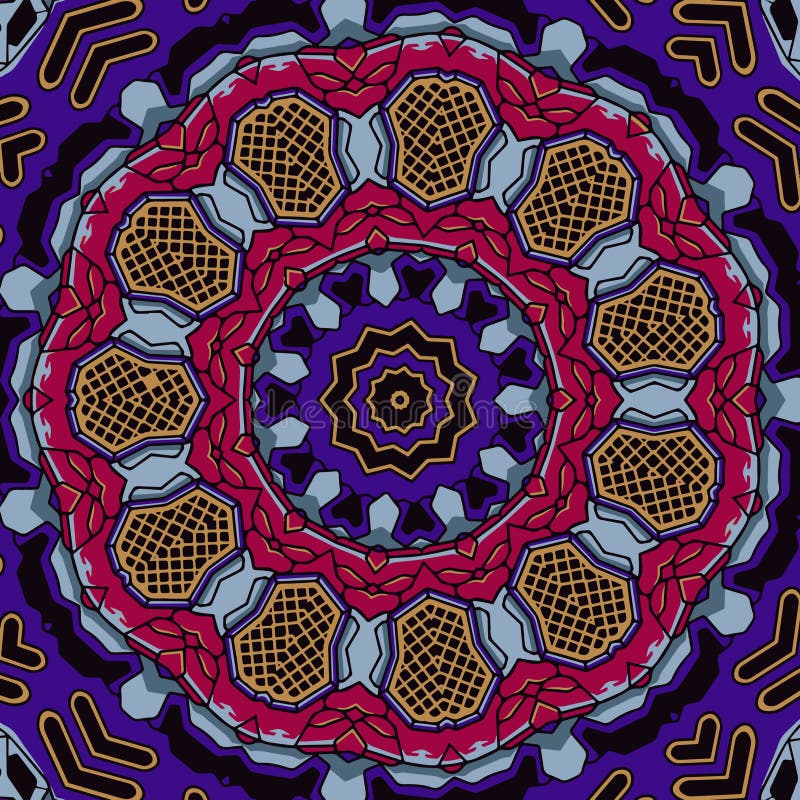 Indian Tribe Seamless Ethnic Design. Colorful Mandala Pattern Stock ...