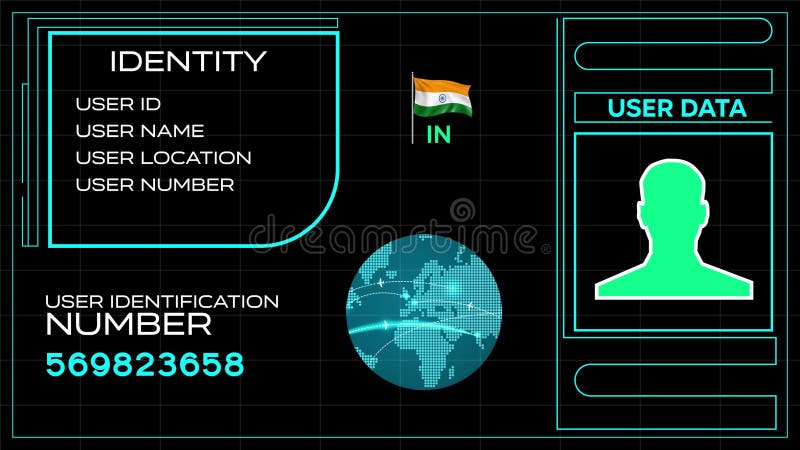 Indian User Identification System Animation Video Footage. User ...