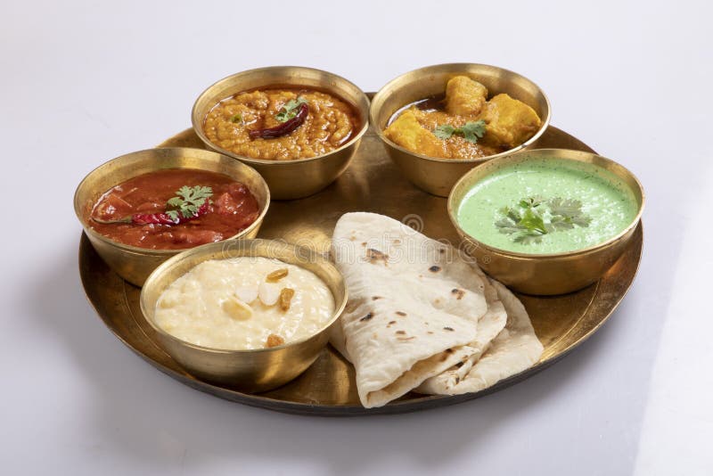 Indian Veg Thali Food Platter, Selective Focus Isolated on White ...