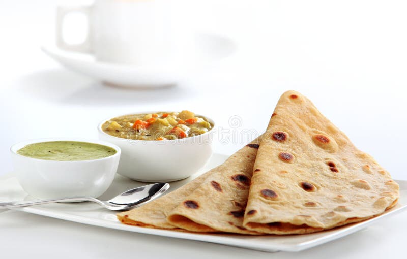 Indian Vegetable Curry and Chapati Stock Photo - Image of dine, classic ...