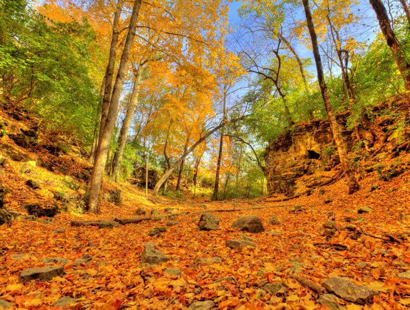 Indian Village Canyon in Fall, Columbus, Ohio Stock Image - Image of ...