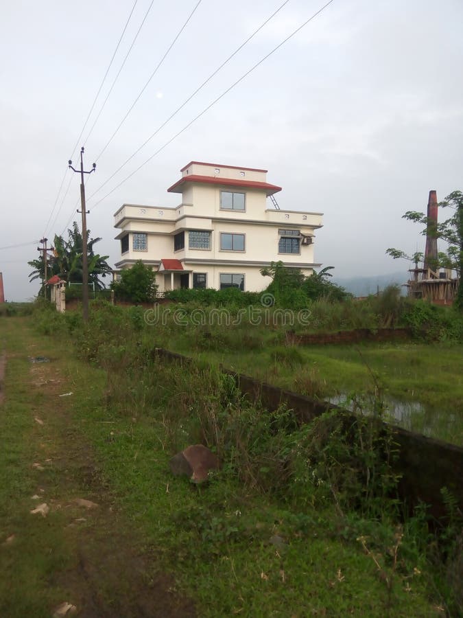 Indian Village Farm House at Vally Site Stock Image - Image of house ...