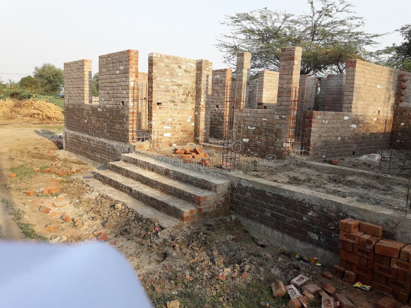 Indian Village Home Under Construction Editorial Image - Image of ...