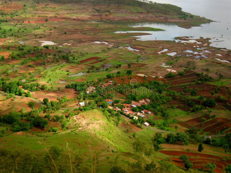 Indian Village Near a River Stock Image - Image of nature, color: 17530327